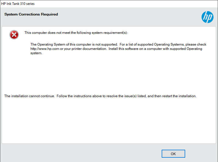 Need driver for Windows Server 2019 for HP Ink Tank 310 Seri... - HP ...