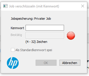 Job encryption dialog always pops up by shared network print... - HP ...