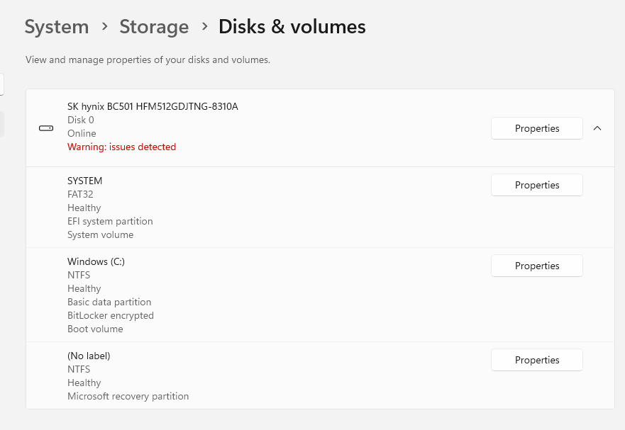 installed windows 11 now getting drive health realiability ... - HP ...