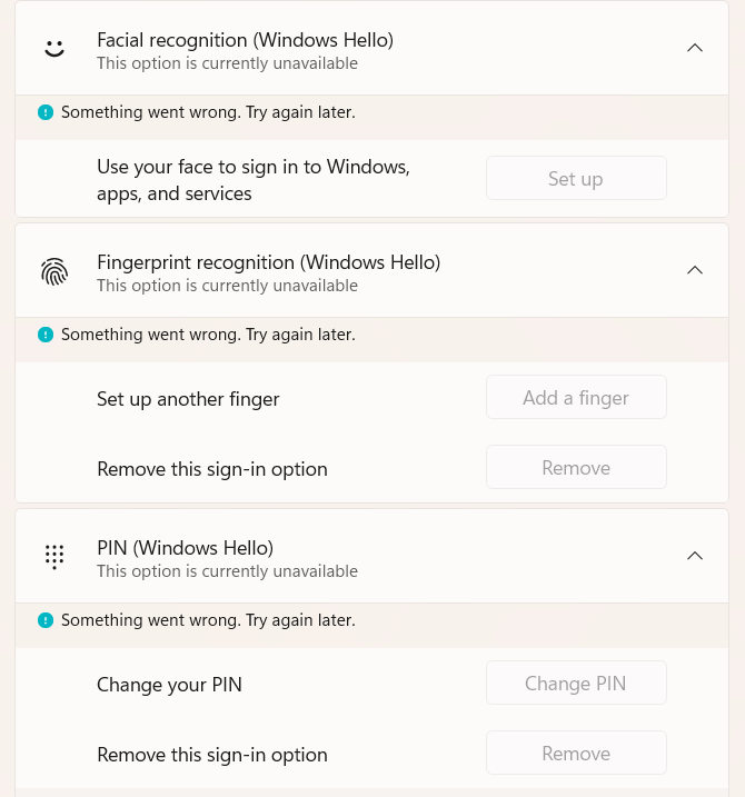 My laptop sign-in options all say "currently unavailable." H... - HP ...