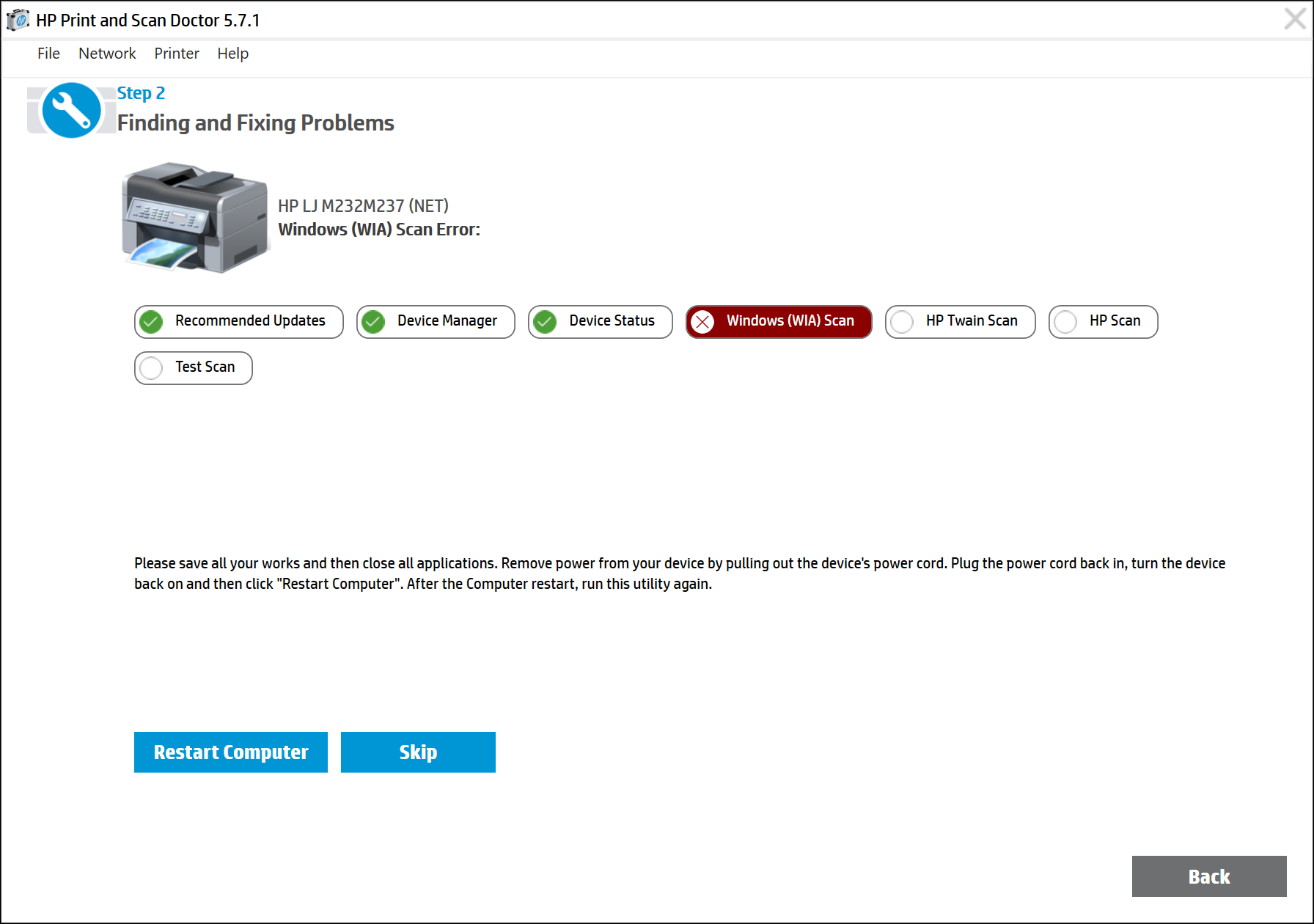 Solved: Cannot communicate with scanner - HP Support Community - 8606942