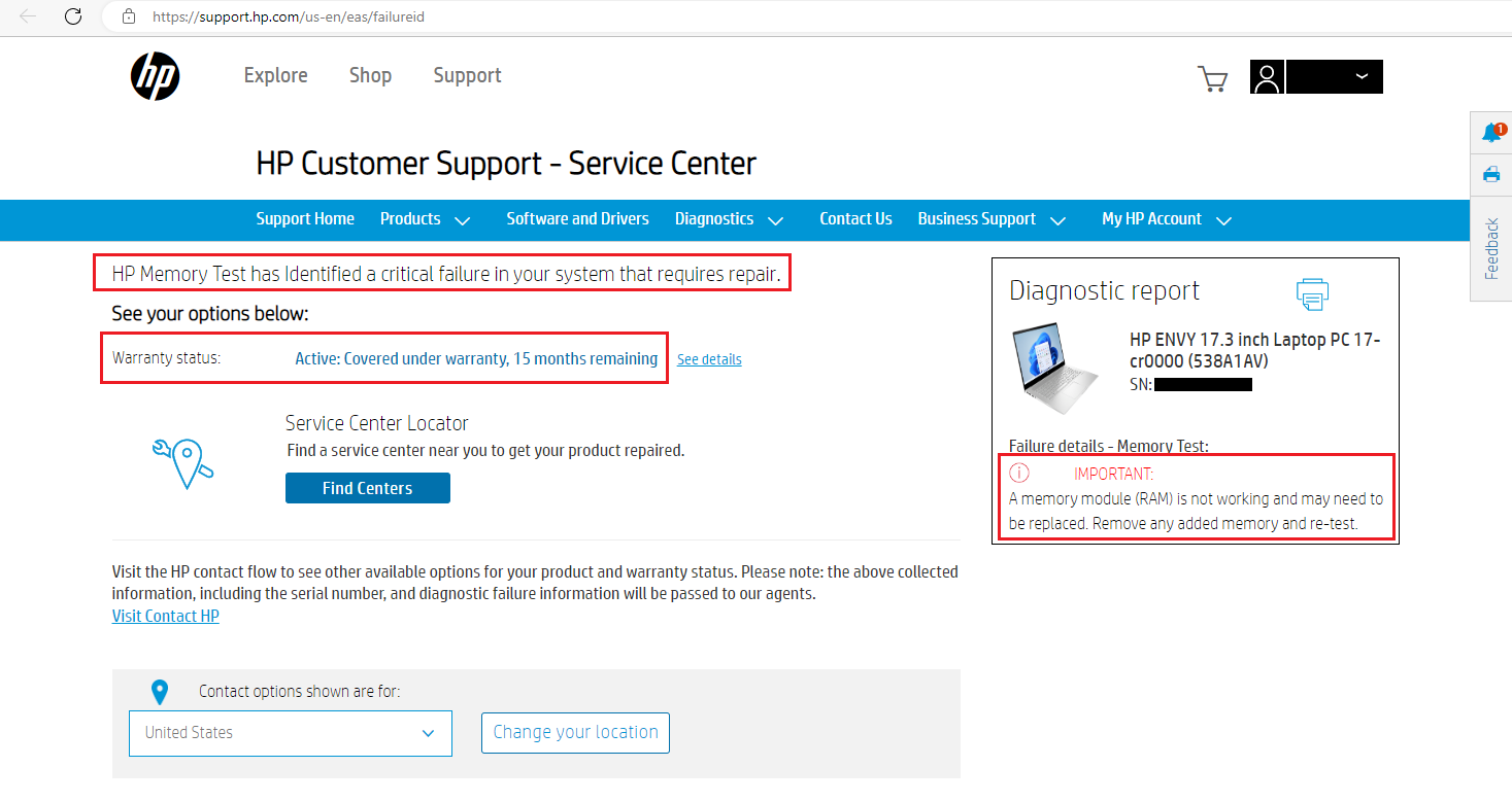 FAILURE ID: 9TSBNX-B8ABH5-XD7X1G-40EN03 - HP Support Community - 8611465
