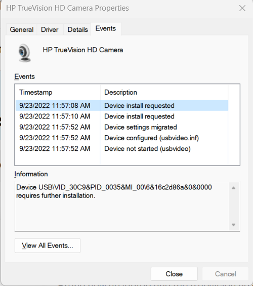 HP TrueVision HD Camera Driver Problems - HP Support Community - 8613297