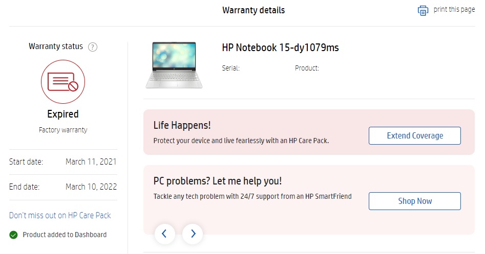 Warranty Expired on a New HP Laptop - HP Support Community - 8616790