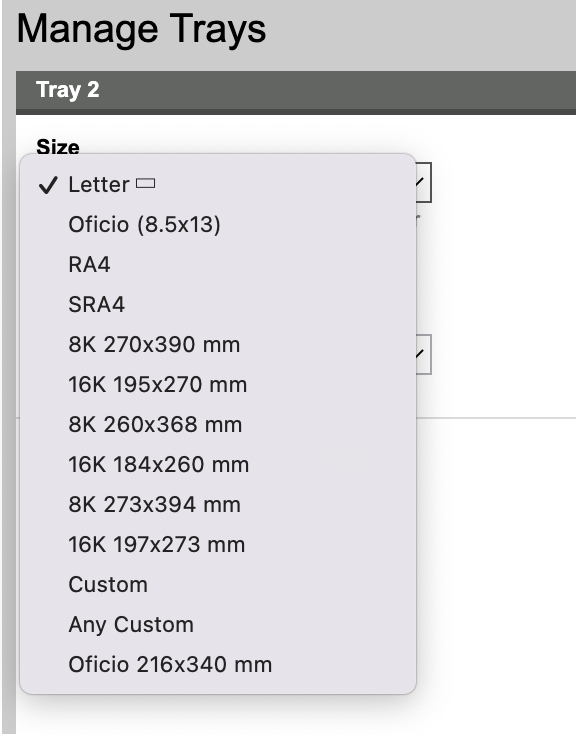 LaserJet paper size icons - HP Support Community - 8618202