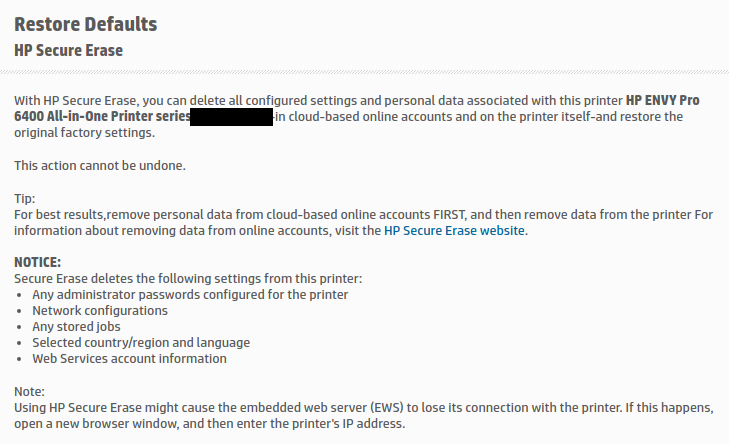 Is "HP Secure Erase for Imaging and Printing" still a thing? - HP ...