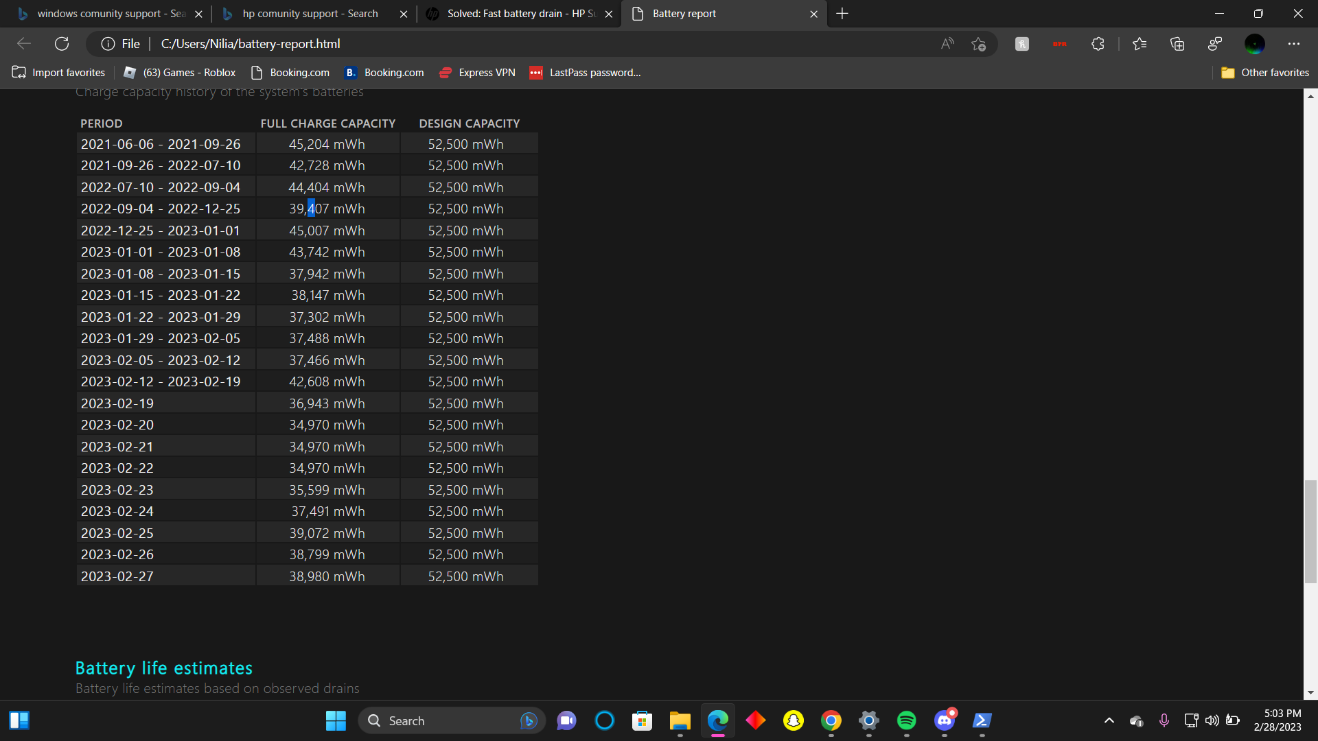 battery health draining so fast - HP Support Community - 8629892