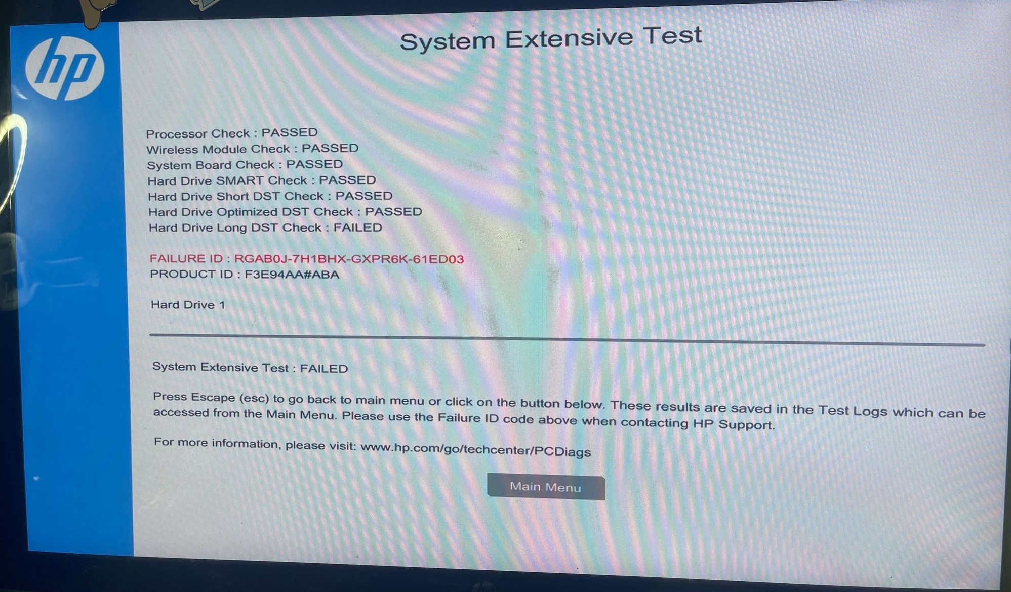 Failure ID: RGAB0J-7H1BHX-GXPR6K-61ED03 - HP Support Community - 8633456
