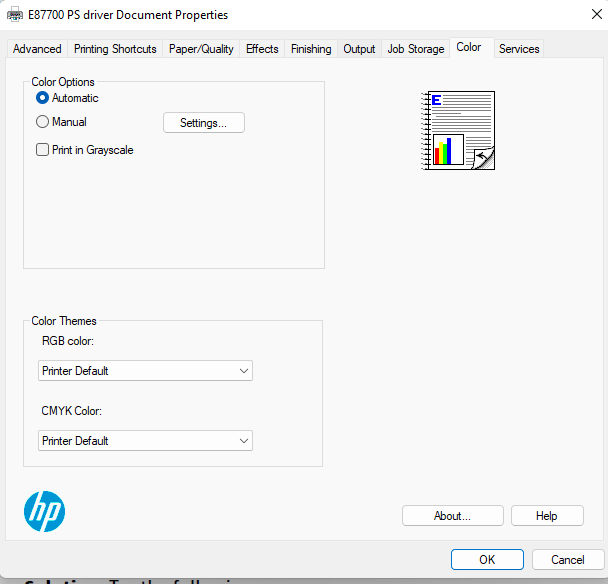 HP 452M is set up for RBG Color but Toners is CMYK - HP Support ...