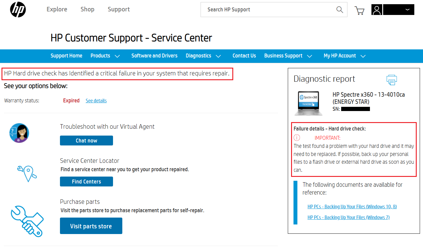 Solved: What does is this failure Id? - HP Support Community - 8635832