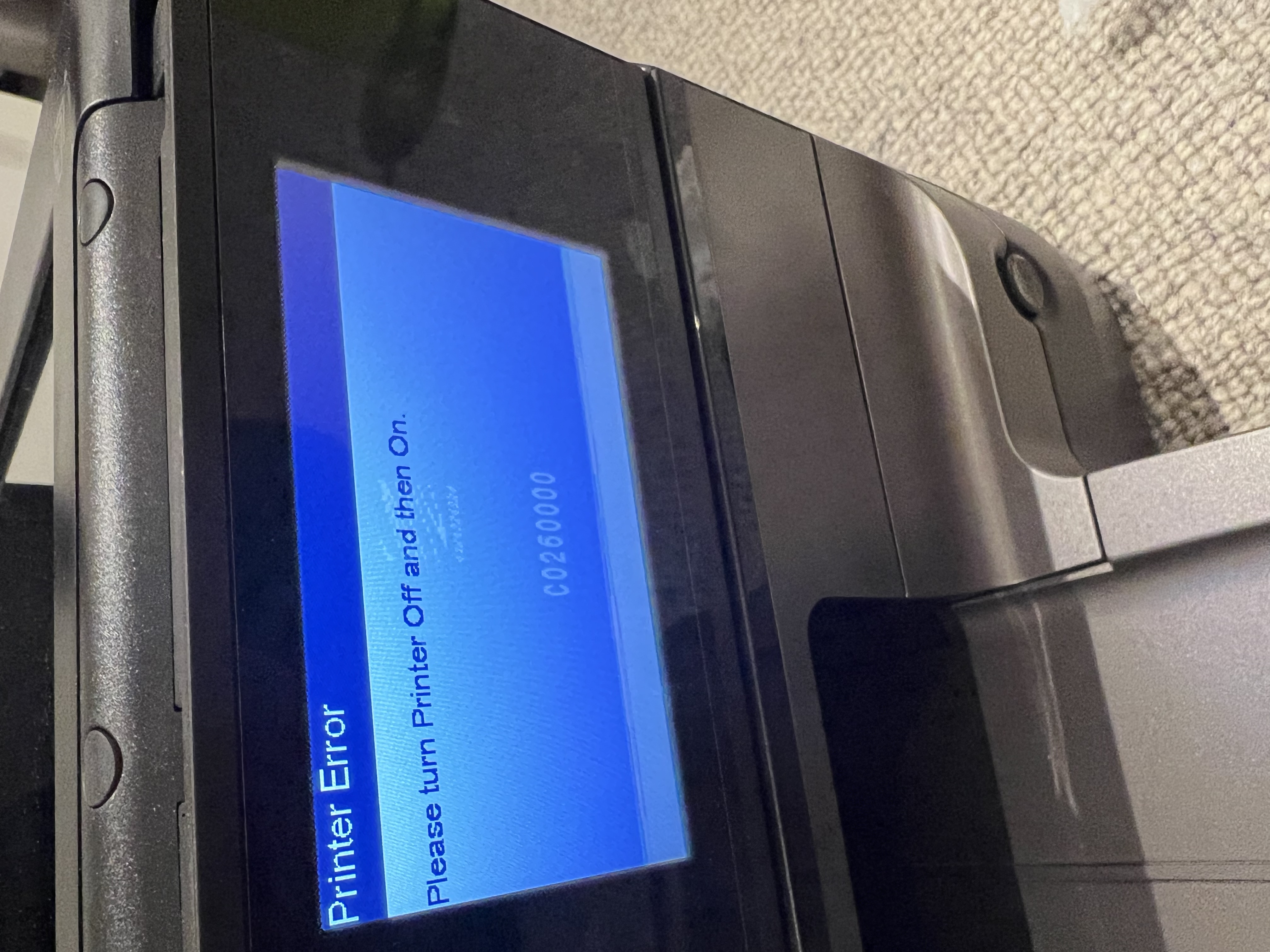 OfficeJet Pro 8600 Plus blue screen with C0260000 - HP Support ...