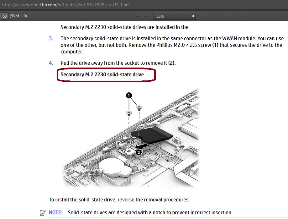 HP Elitebook 650 g9 second SSD in wwan slot 4D168AV - HP Support ...