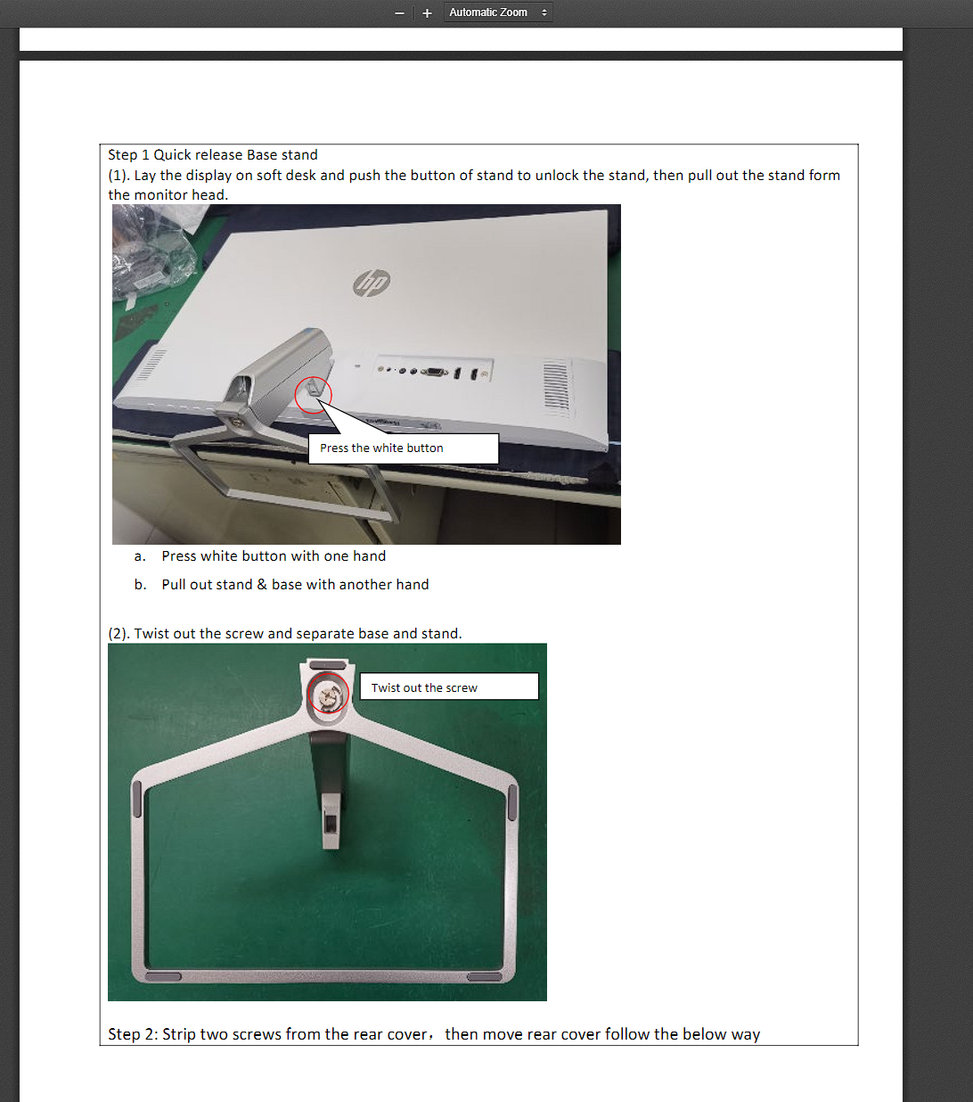 How to disassemble M27fwa monitor stand? - HP Support Community - 8646918