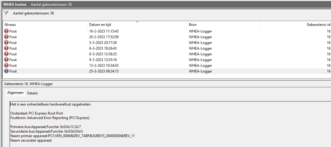 WHEA error at start up id16 - HP Support Community - 8649954