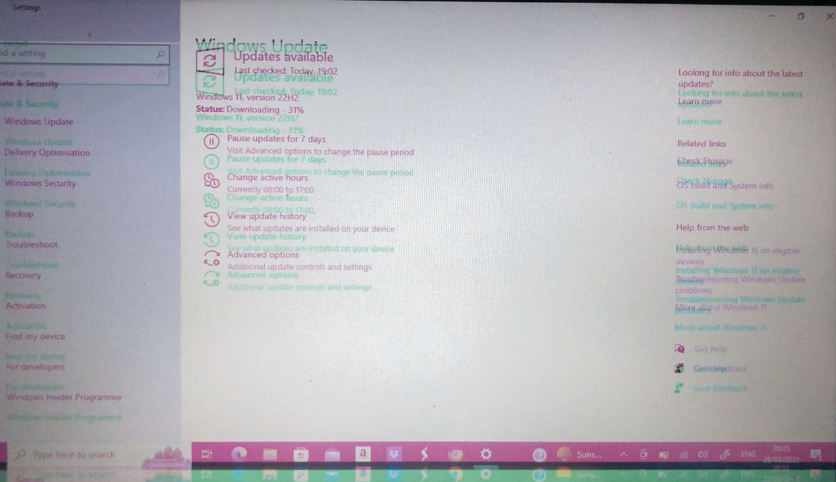 Green and pink duplicate laptop screen with visible refreshi... - HP ...