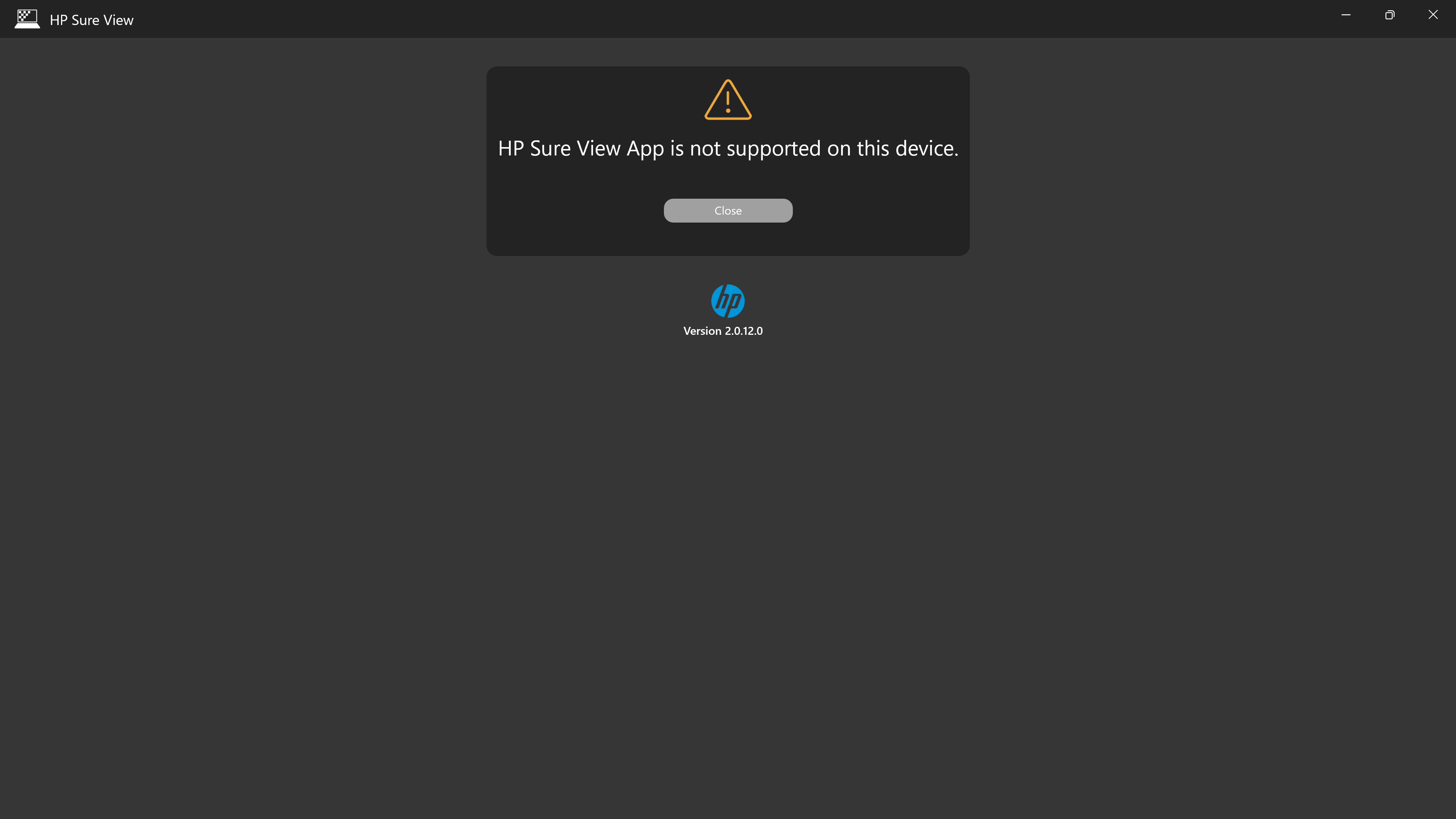 Solved: HP Sure View App is not supported on this device - HP Support ...