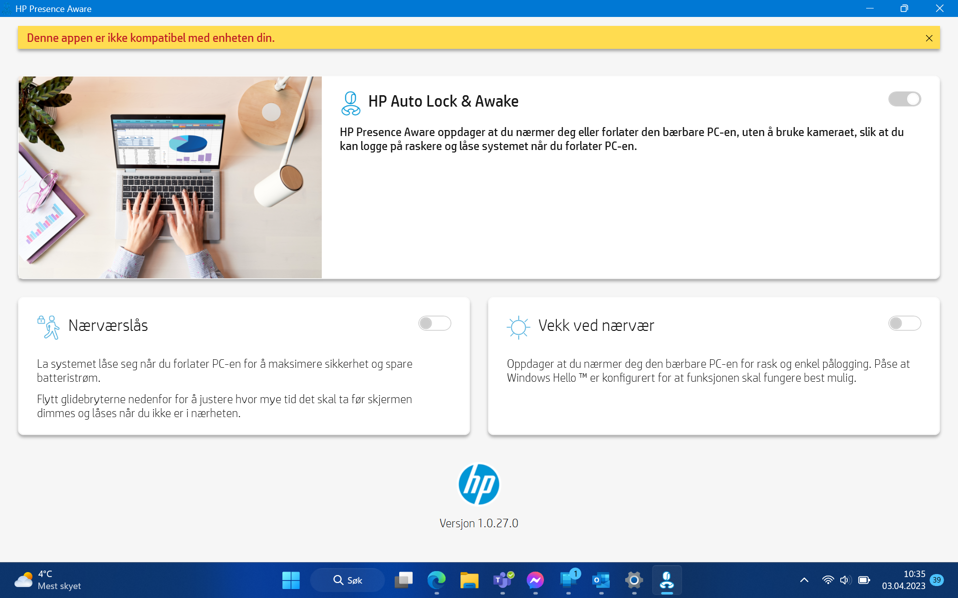 Solved: HP Auto Lock & Awake stops working with error message - HP ...