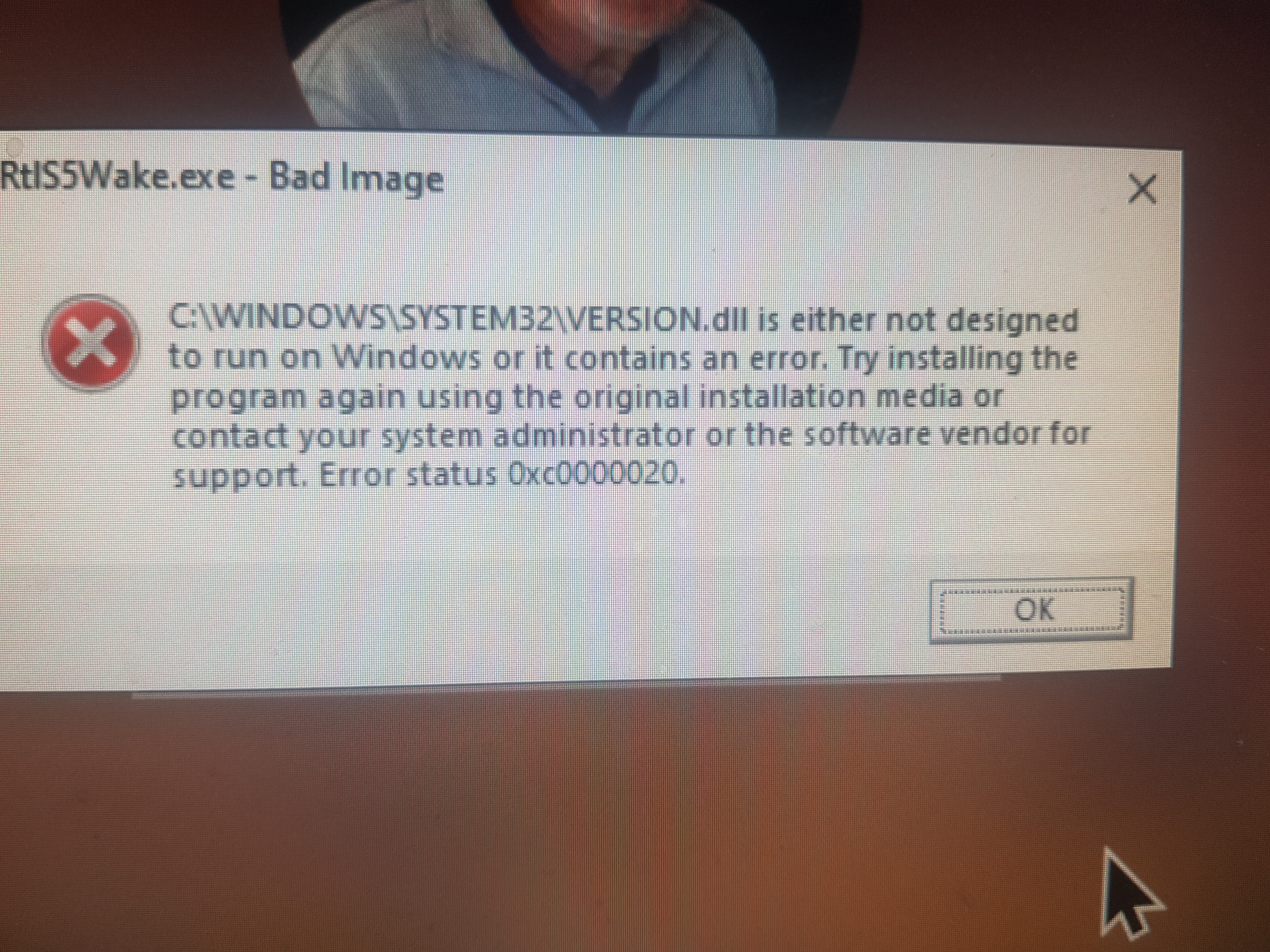 During startup error messages appear on the screen "Bad Imag... - HP ...