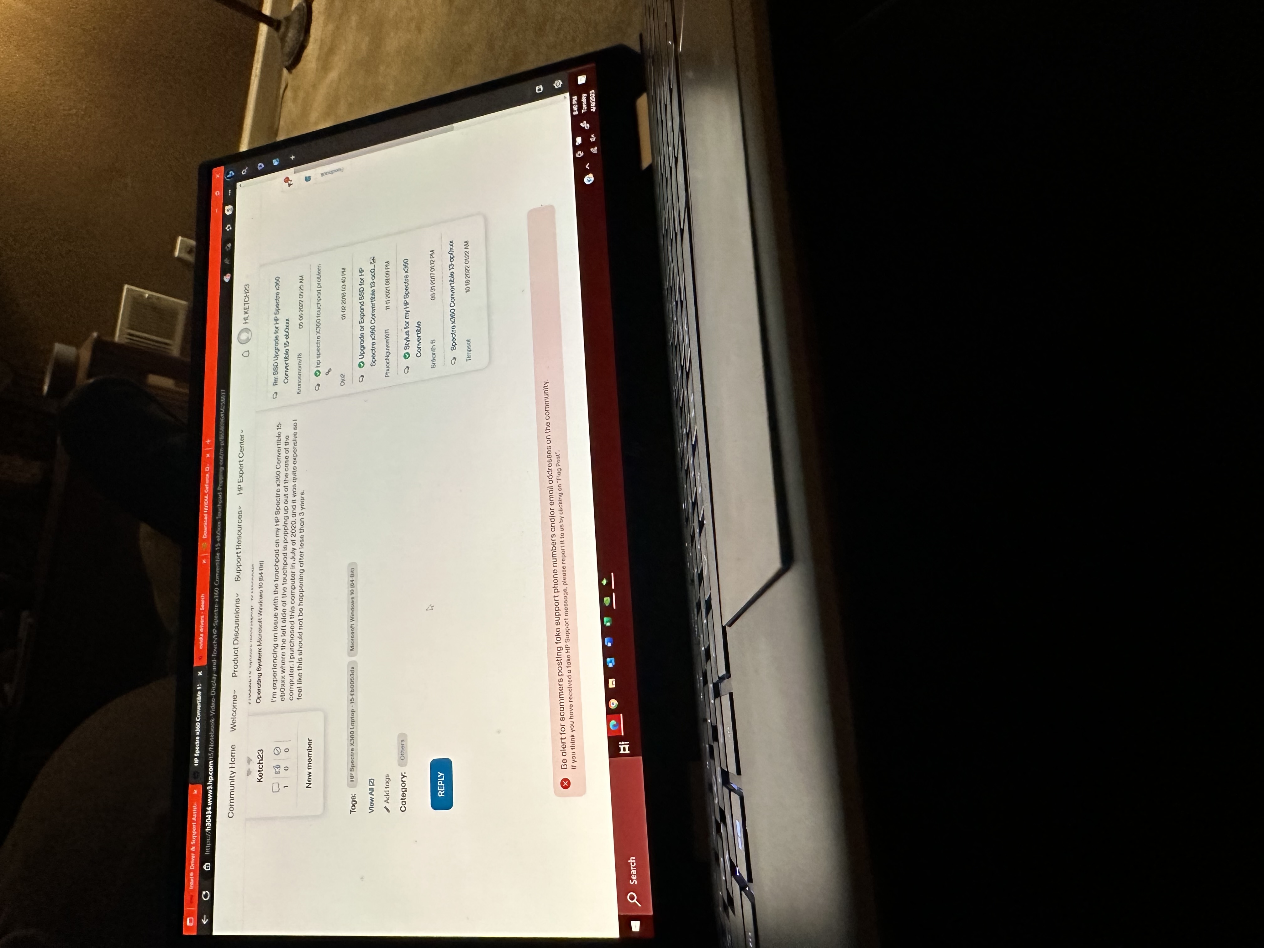 HP Spectre x360 Convertible 15-eb0xxx Touchpad Popping out - HP Support ...