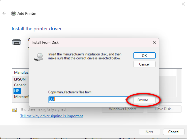 How to manually install a network printer in Windows 10 and ... - HP ...