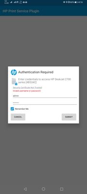 authentication - HP Support Community - 8661193