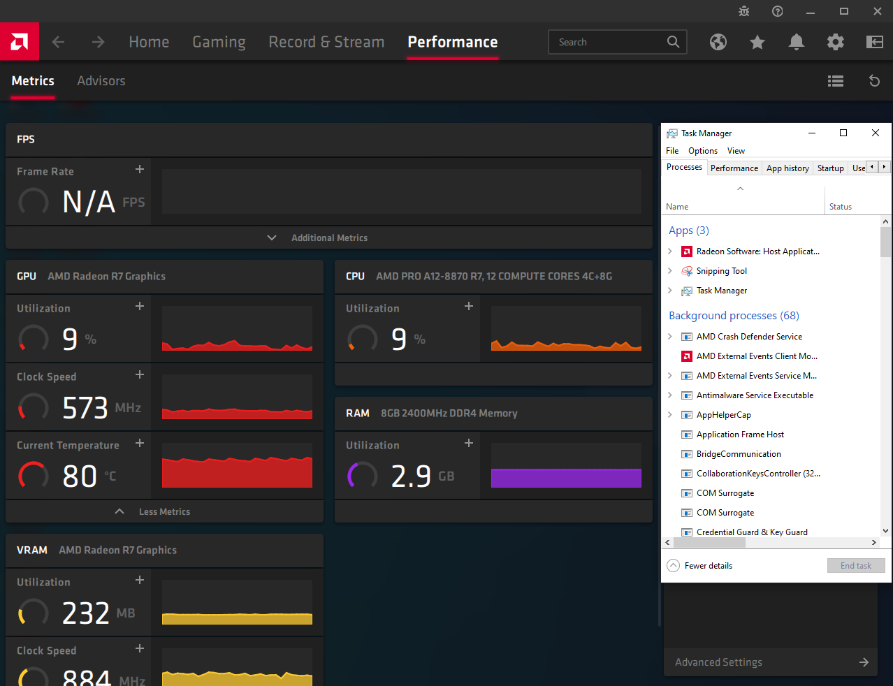 Stock HP 705 G3 AMD Pro A12 8870 GPU temps high at idle - HP Support ...