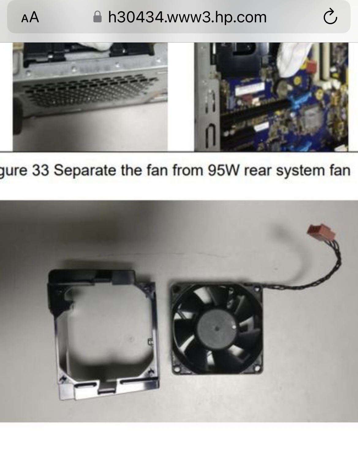 Elitedesk 800 G4 SFF rear Chassis Fan installation - HP Support ...