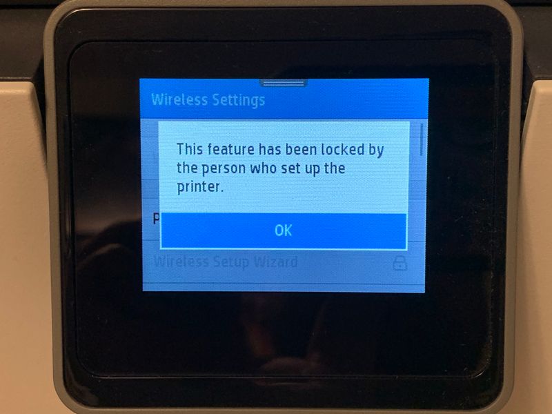 Solved: HP Officejet pro 6960- this feature has been locked by the p ...