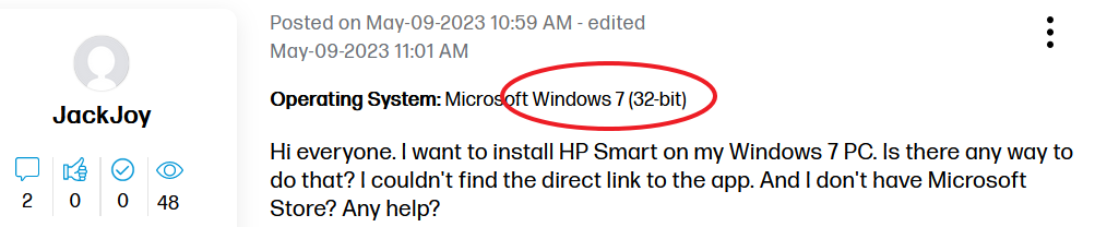 How can i install HP Smart on windows 7 (or drivers for desk... - HP ...
