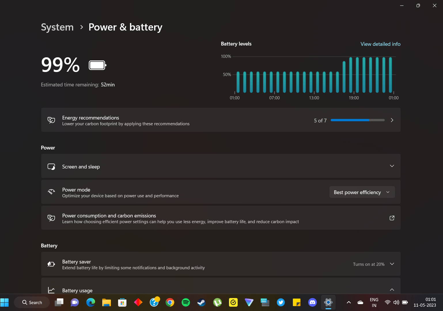battery level not decreasing and not even getting a low batt... - HP ...