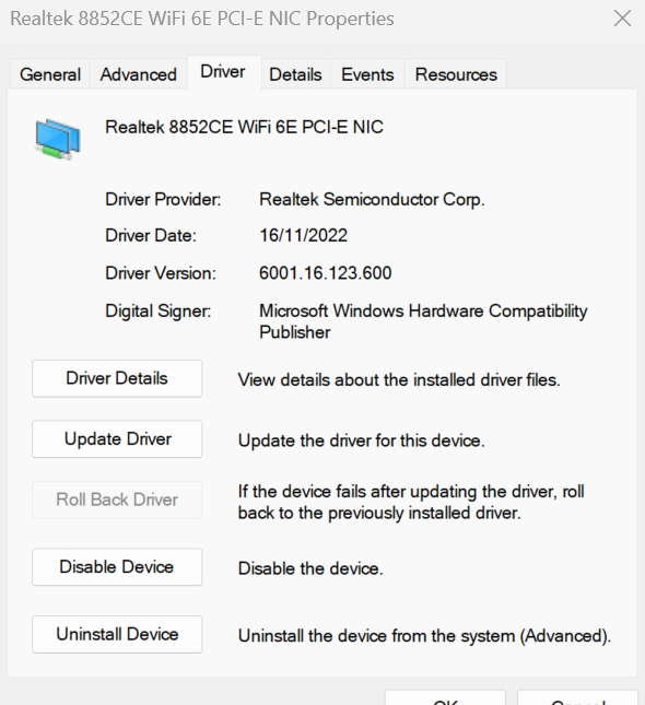 realtek 8852CE Disconnecting issues - HP Support Community - 8693357