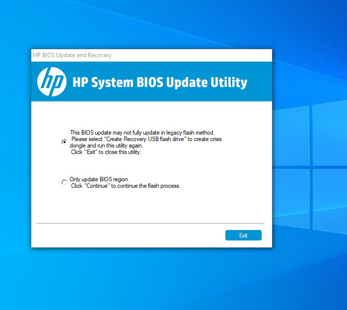 This BIOS update may not fully update in legacy flash method - HP ...