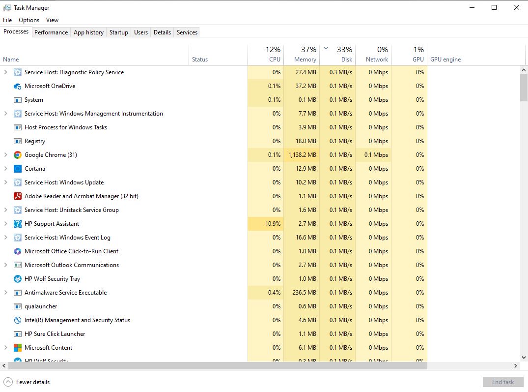 HP EliteDesk 800 G4 Tower PC: The PC is very slow. Task mana... - HP ...