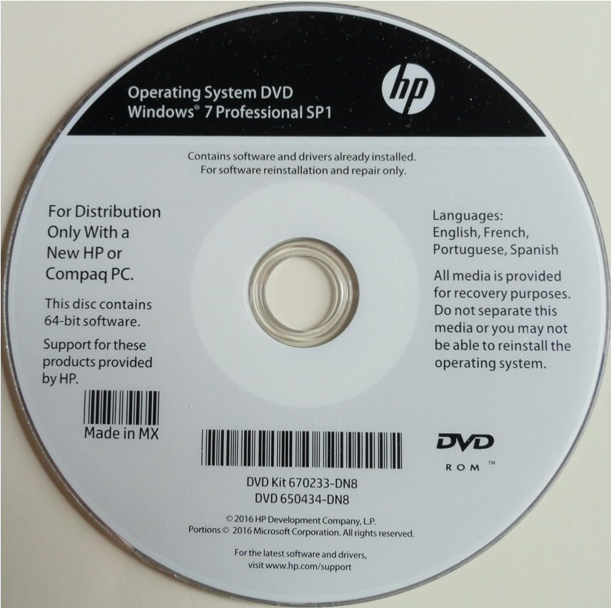 Recovery Differences - HP Operating System DVD and Microsof... - HP ...