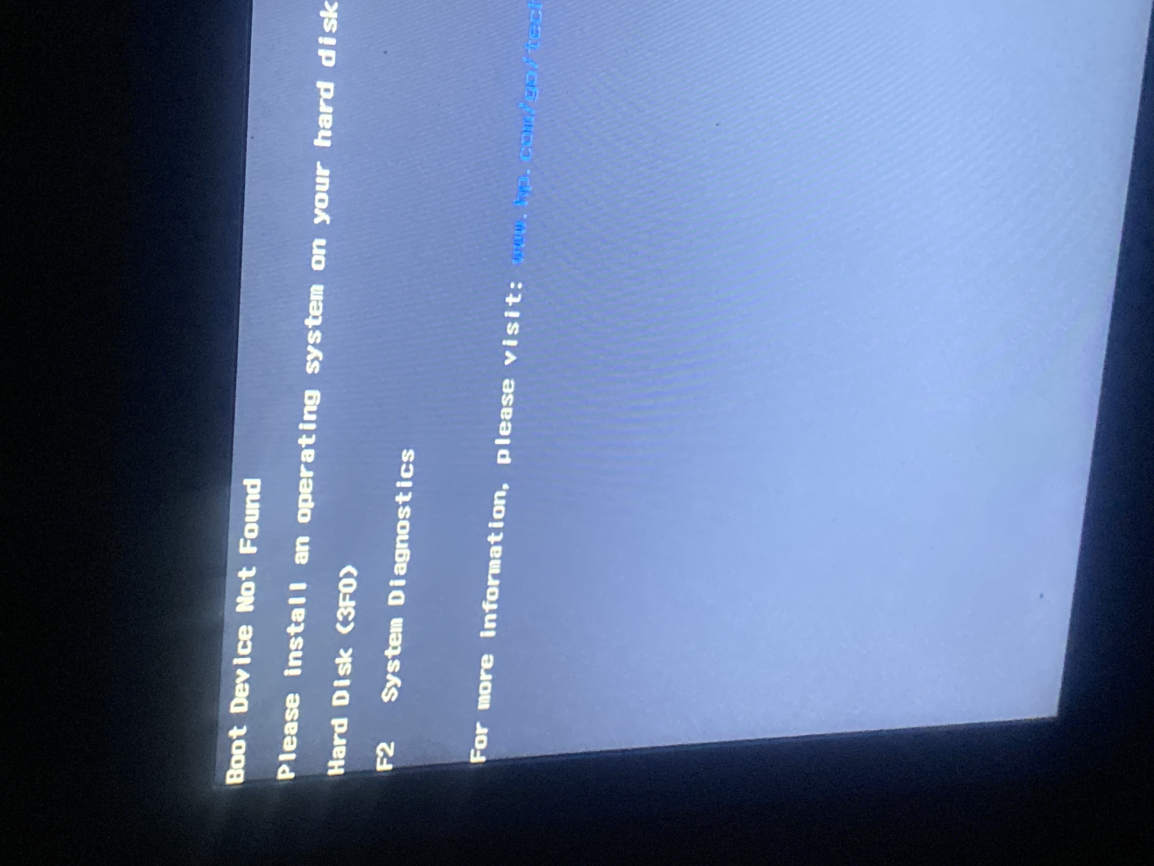 My computer is saying “Boot device not found” and I just wan... - HP ...