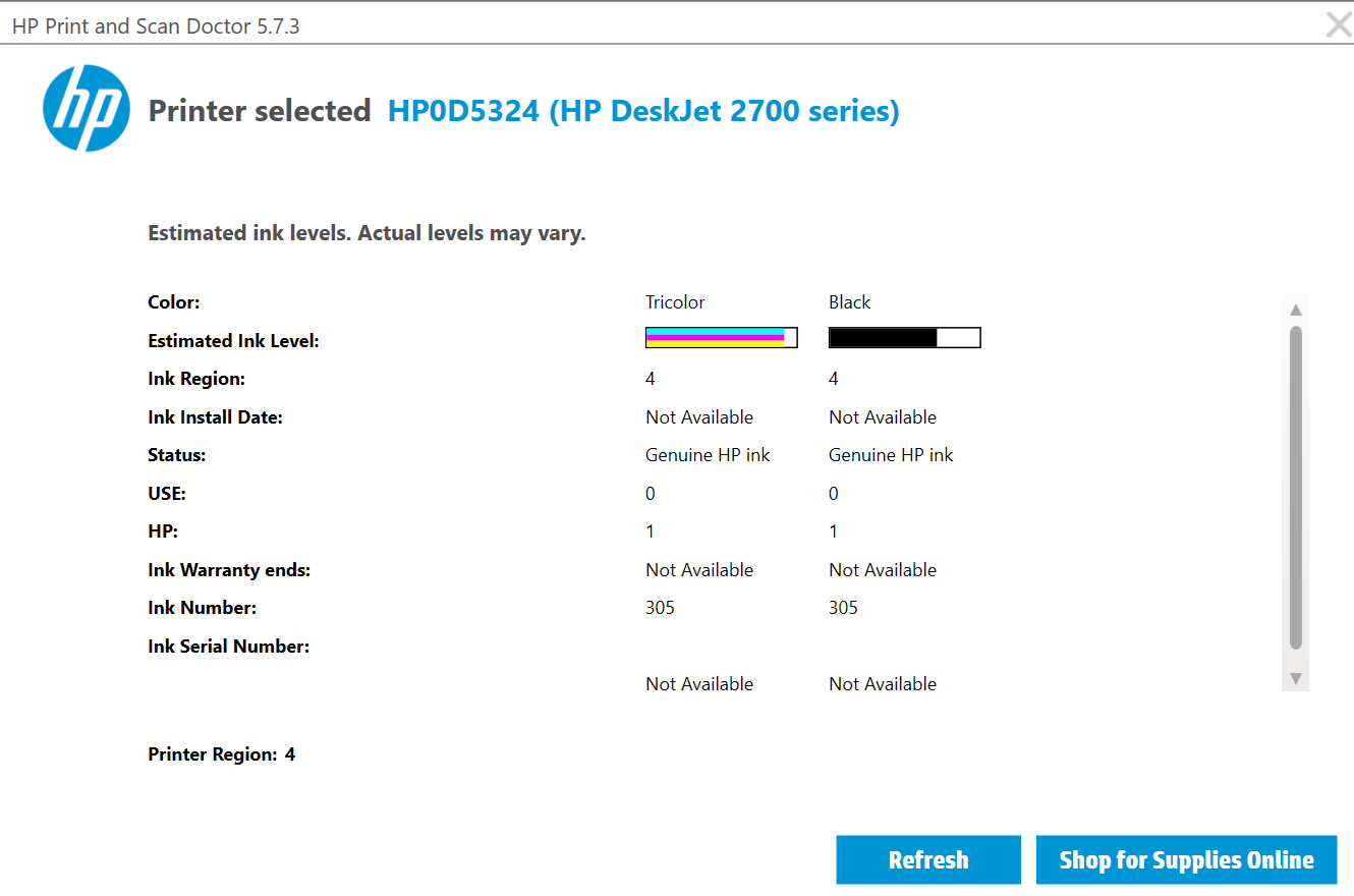 HP 2720 Printer only printing in blue - HP Support Community - 8727010