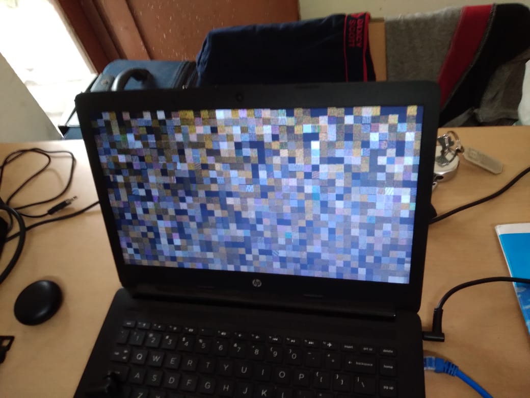 actually my display is showing random square patterns when i... - HP ...