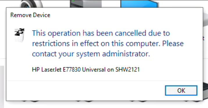 Unable to remove older printer - HP Support Community - 8815387