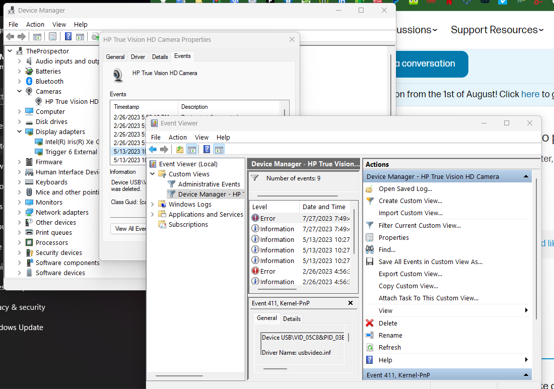 HP True Vision HD Camera issue, only works with bluetooth on - HP ...