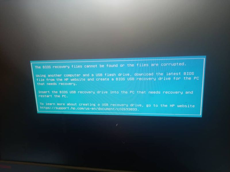 Bios failed - HP Support Community - 8827312