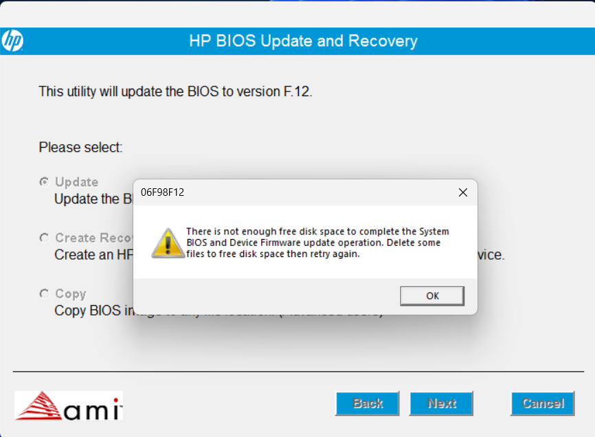 Can't update BIOS - HP Support Community - 8829677