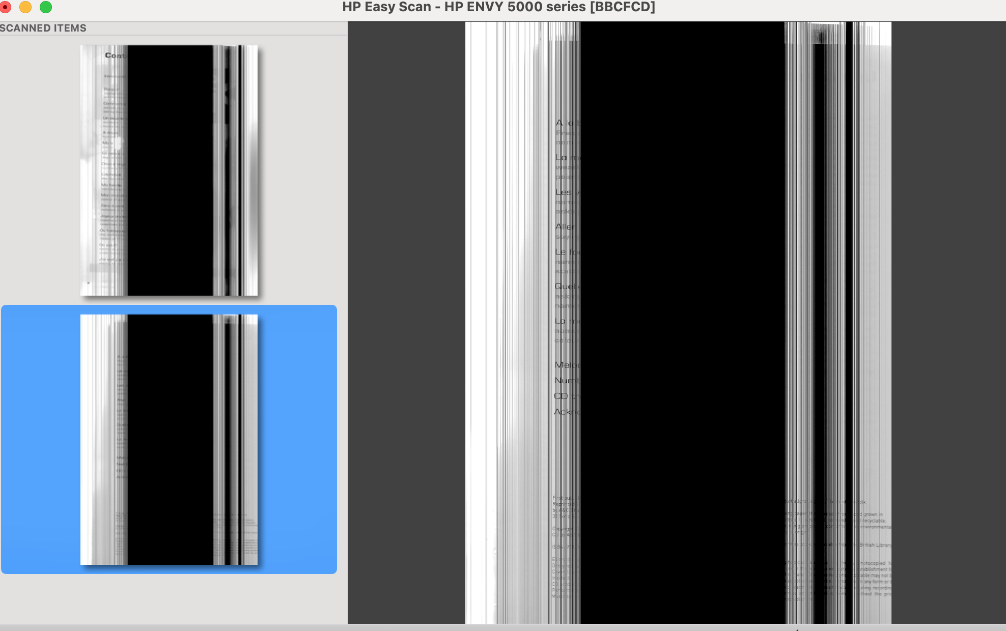 scanner producing images with black lines running down page ... - HP ...