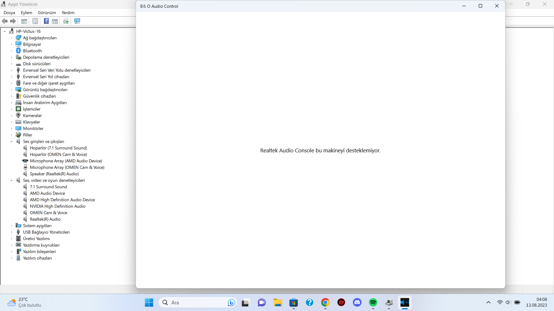 Hp victus 16 s0050nt(892P8EA) bang olufsen problem - HP Support ...