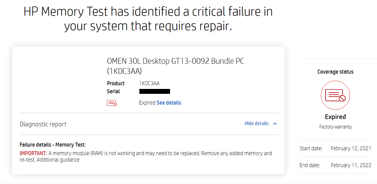 failure codes... - HP Support Community - 8840987