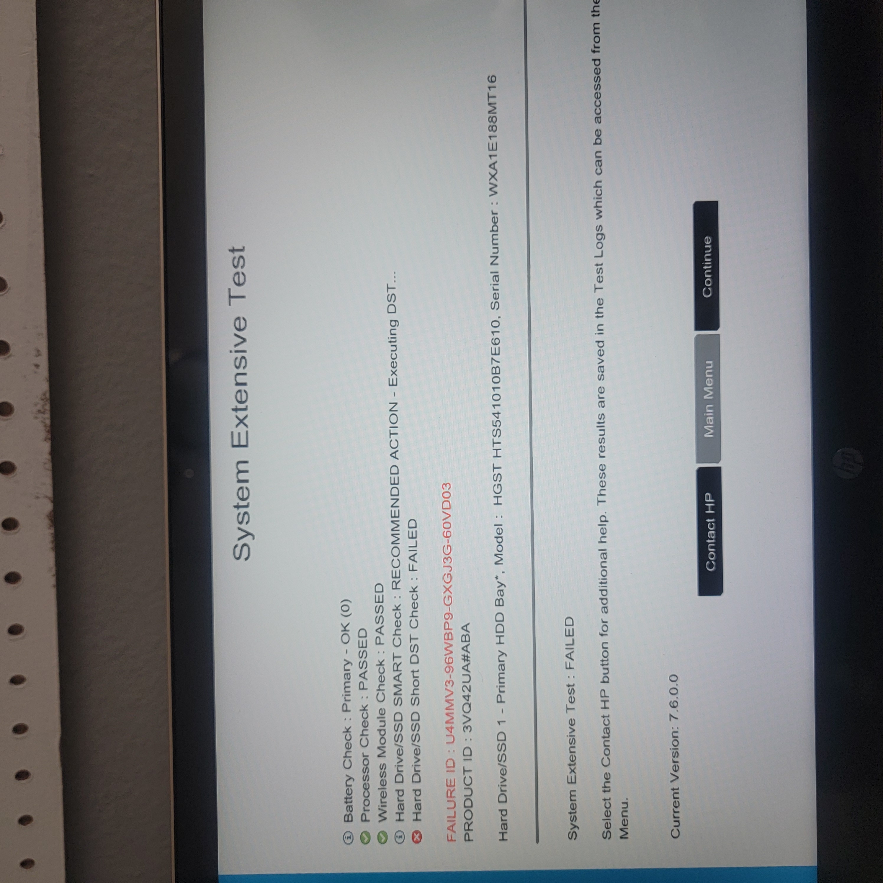 System extensive check saying something wrong with hard driv... - HP ...