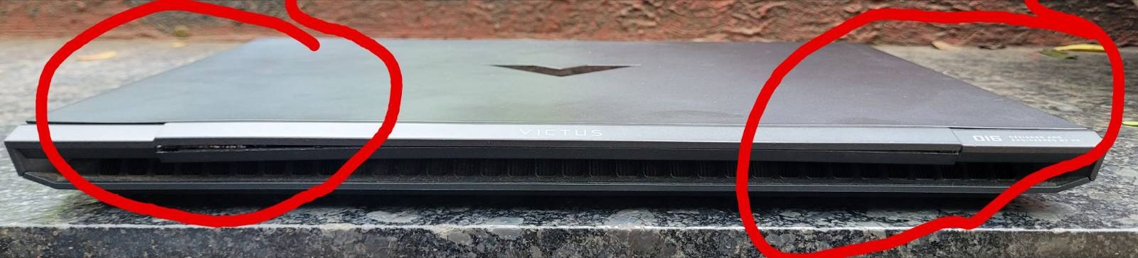 HP Victus laptop hinge is broken at one side and screen cove... - HP ...