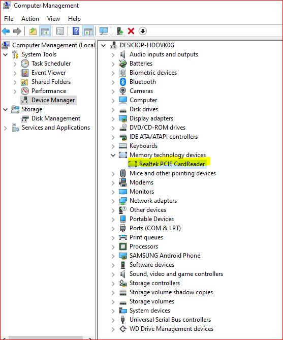 Realtek PCIE CardReader cannot detect the Sandisk microSD Ad... - HP ...