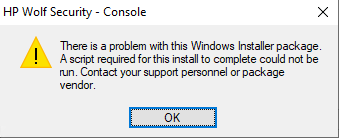 Uninstall of HP Wolf Security Sequence Error on Step 2 HP Wo... - HP ...