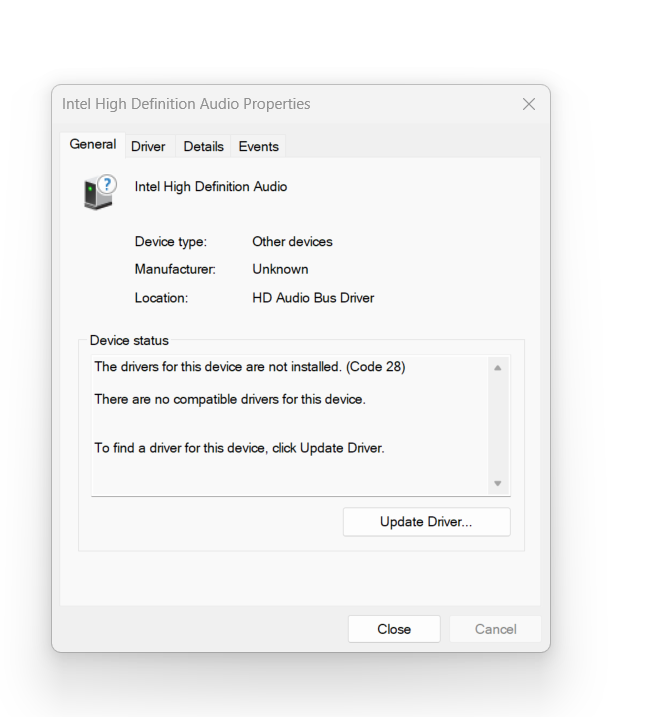 Can't find the Intel Audio Driver for My Computer - HP Support ...