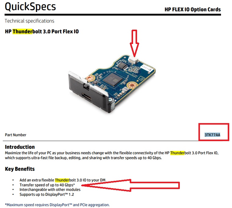 HP Z2 G9 tower thunderbold card - HP Support Community - 8864438